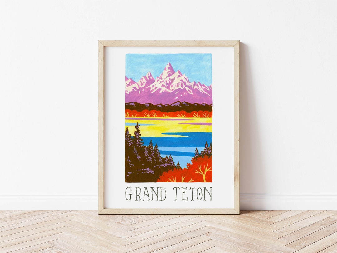 Grand Teton National Park Print. Grand Tetons Art. National Park Art ...