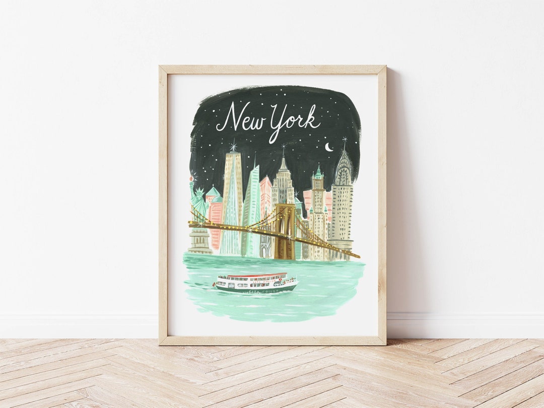 New York Art Print. New York City Skyline. New York Travel Gift. New ...