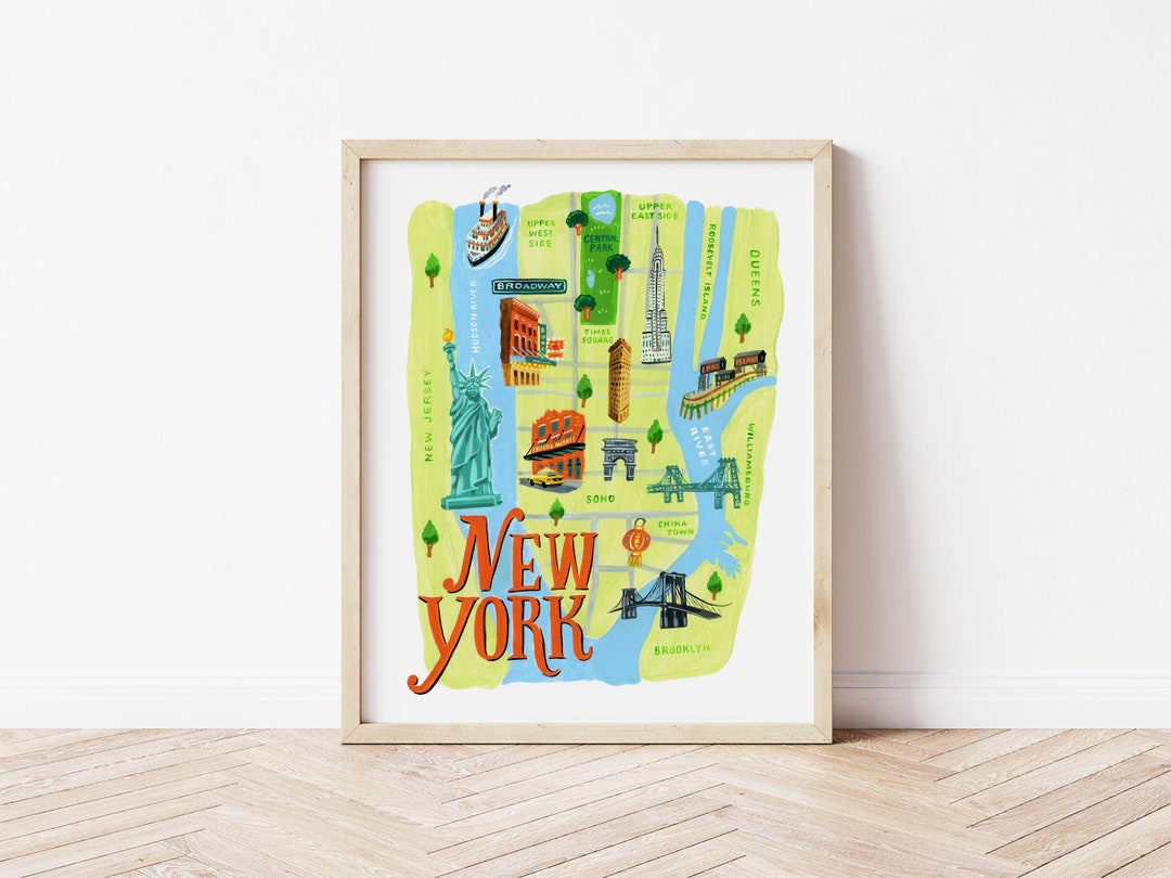New York City Map Art Print. New York City Poster. New York Travel Gift ...