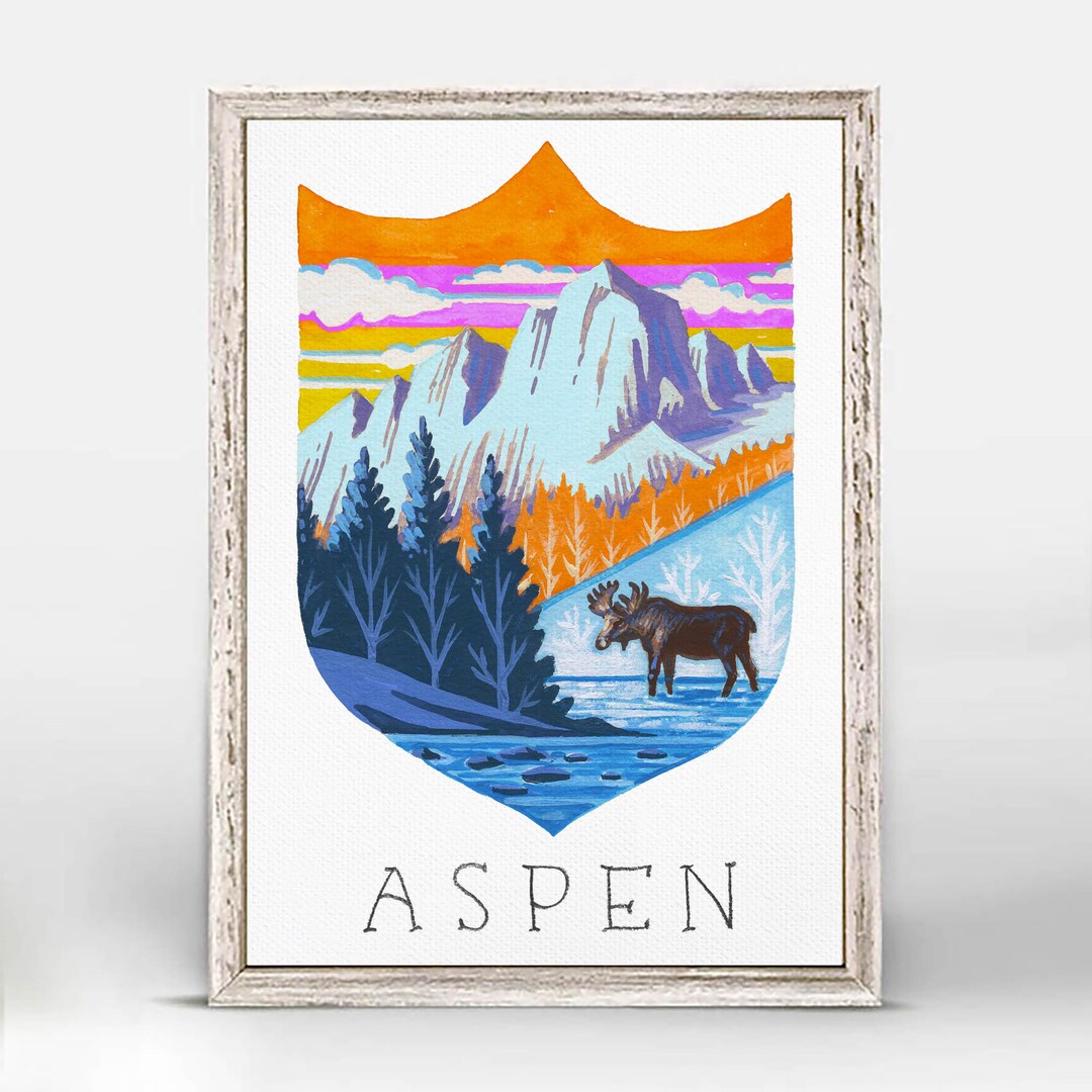 Aspen Colorado Ski Art Print. Aspen Colorado Poster. Aspen Ski - Etsy