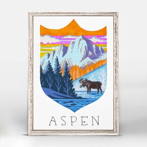 Aspen Colorado Ski Art Print. Aspen Colorado Poster. Aspen Ski - Etsy