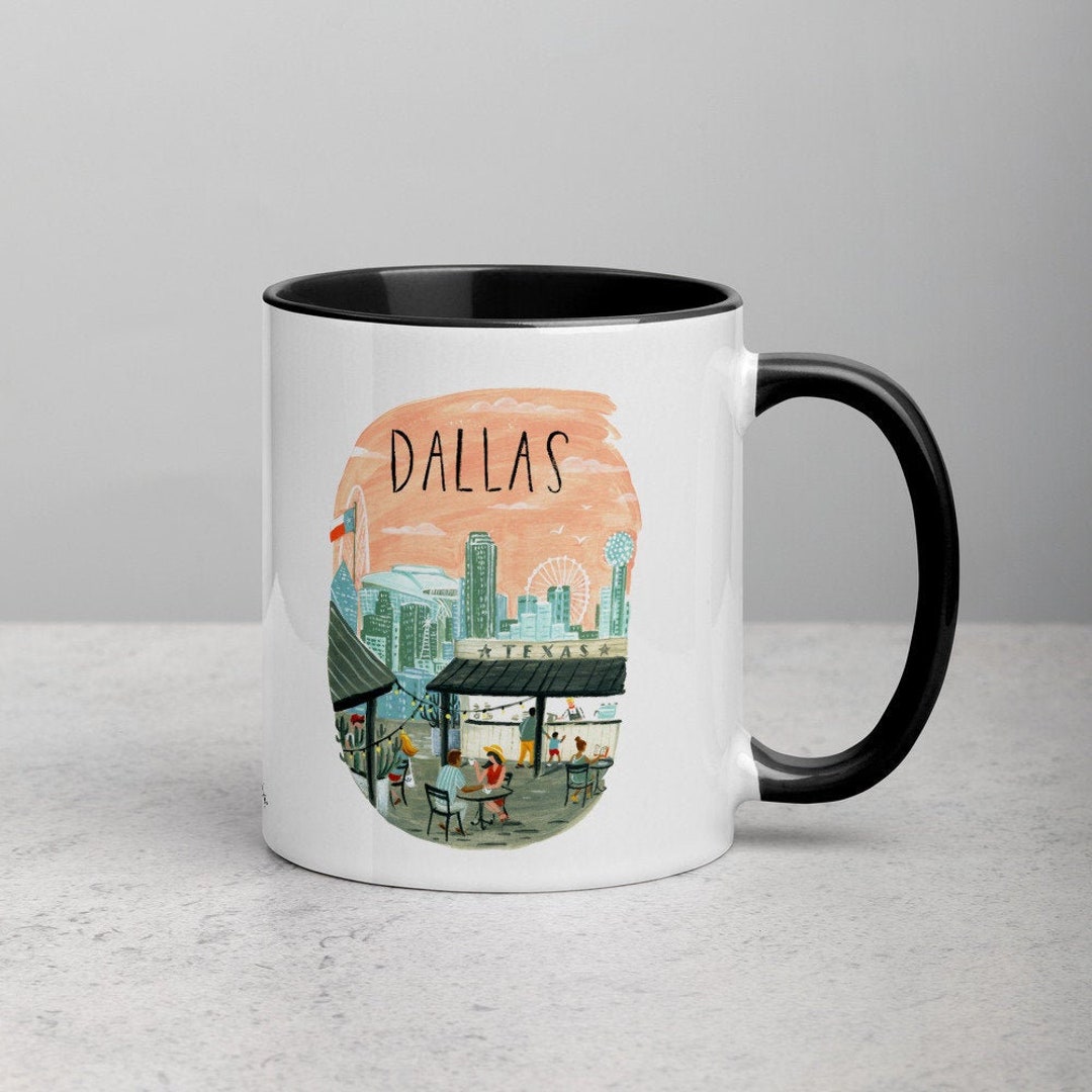 Dallas Texas Mug. Dallas Texas Coffee Mug. Dallas Skyline. Coffee Lover ...