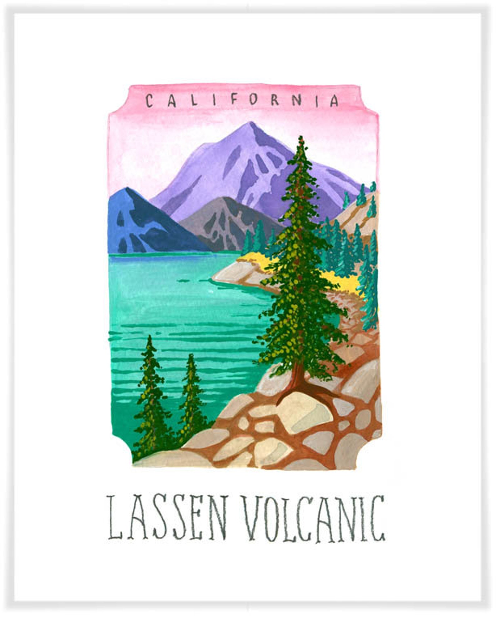 Lassen Volcanic National Park Print National Park Art | Etsy