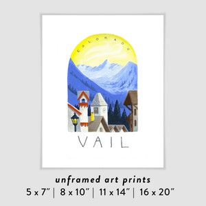 Vail Colorado Ski Art Print. Vail Colorado Poster. Vail Colorado Ski ...
