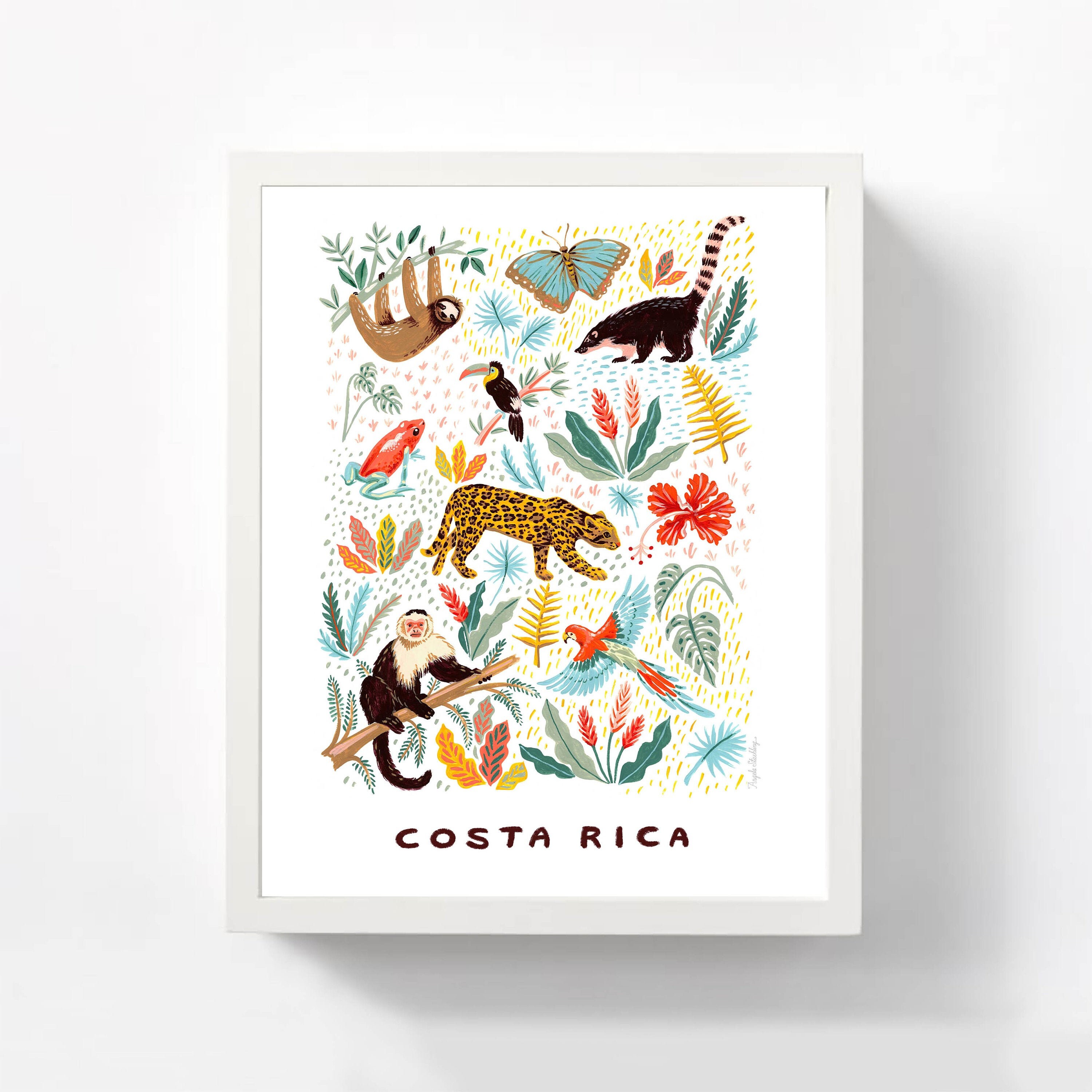 Costa Rica Art Print. Jungle Art Poster. Jungle Artwork. Costa | Etsy