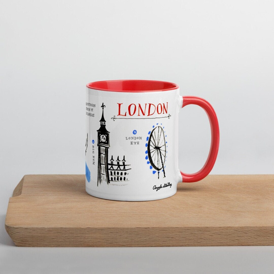 London Coffee Mug, London Cup, London Art, London Print, England Coffee ...