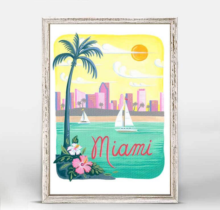 Miami Florida Art Print. Miami Florida Poster. Miami Florida | Etsy