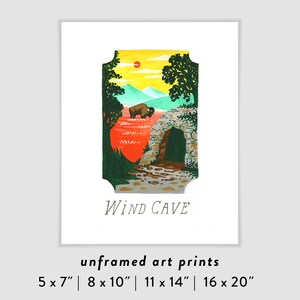 Wind Cave National Park. South Dakota Art Print. South Dakota Map Art ...