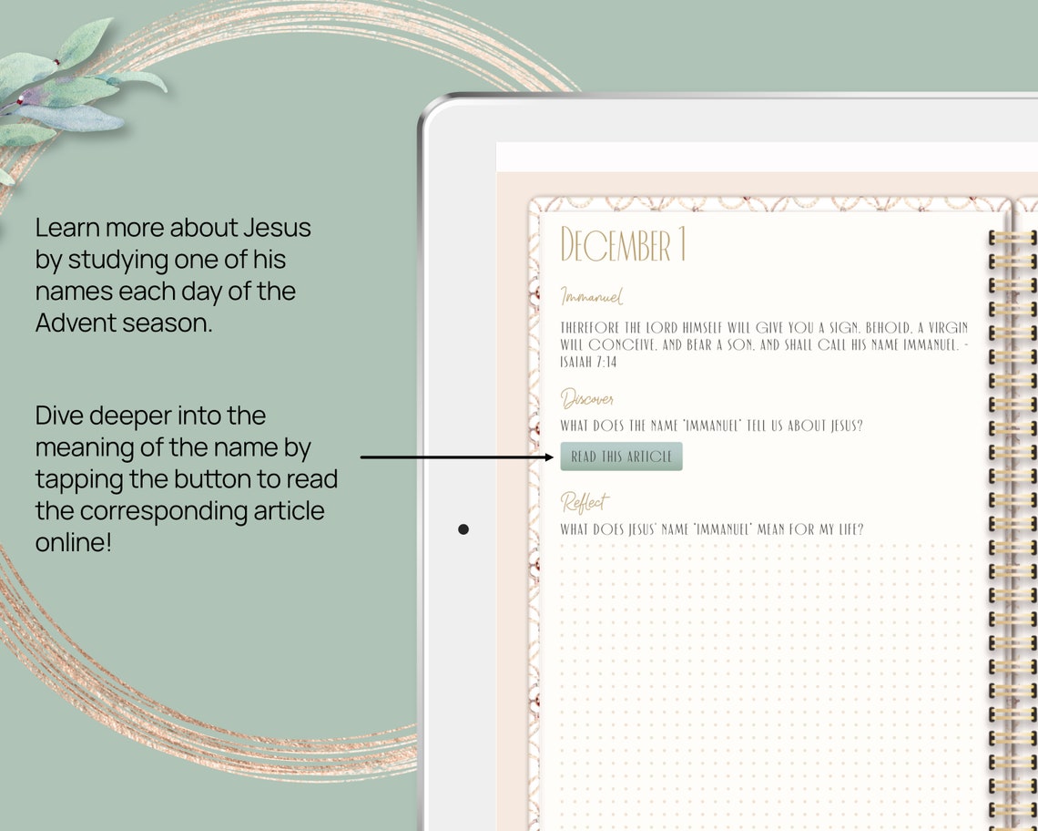 Digital Advent Calendar, Names of Jesus Christmas Bible Study Prayer ...