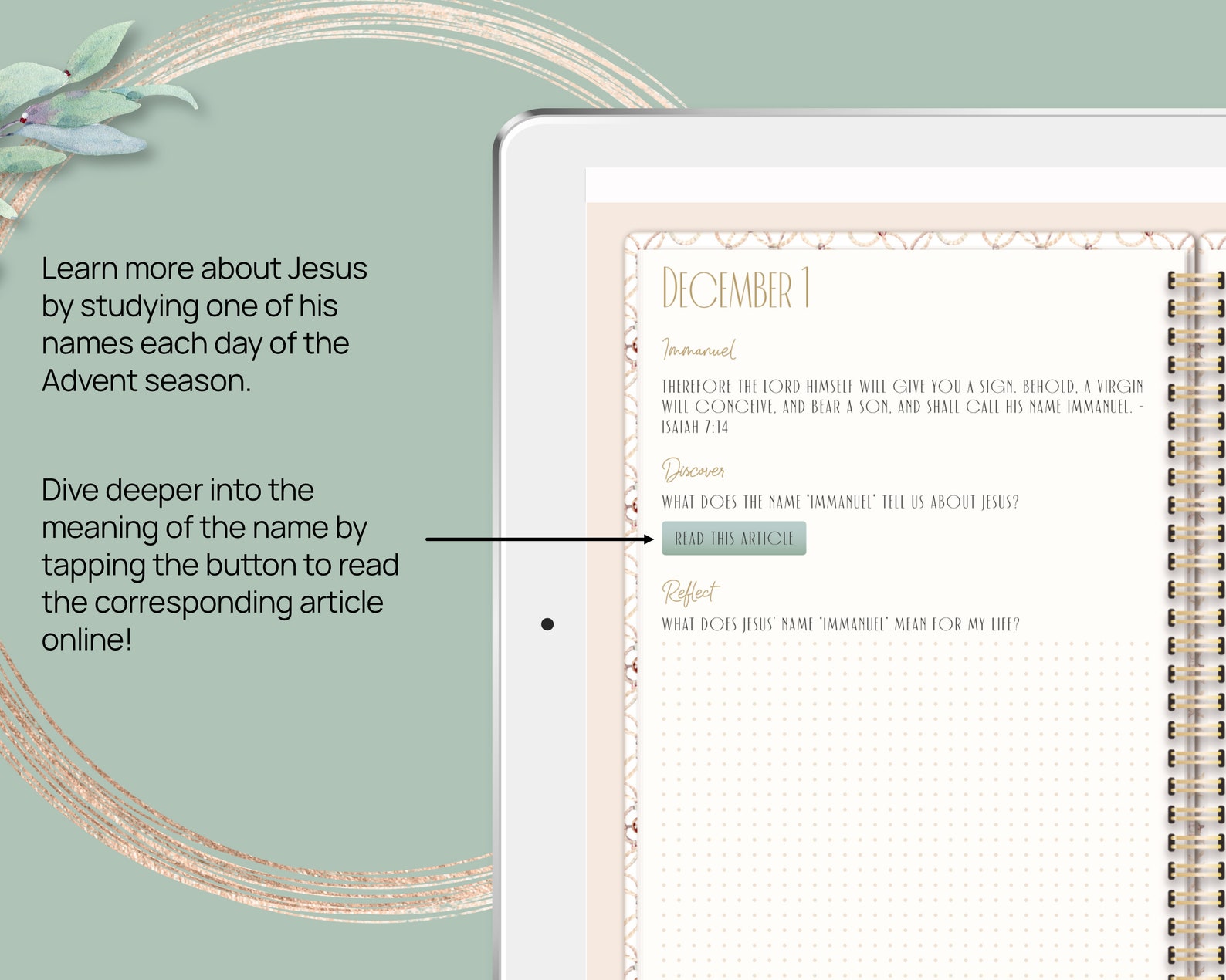 Digital Advent Calendar, Names of Jesus Christmas Bible Study Prayer ...