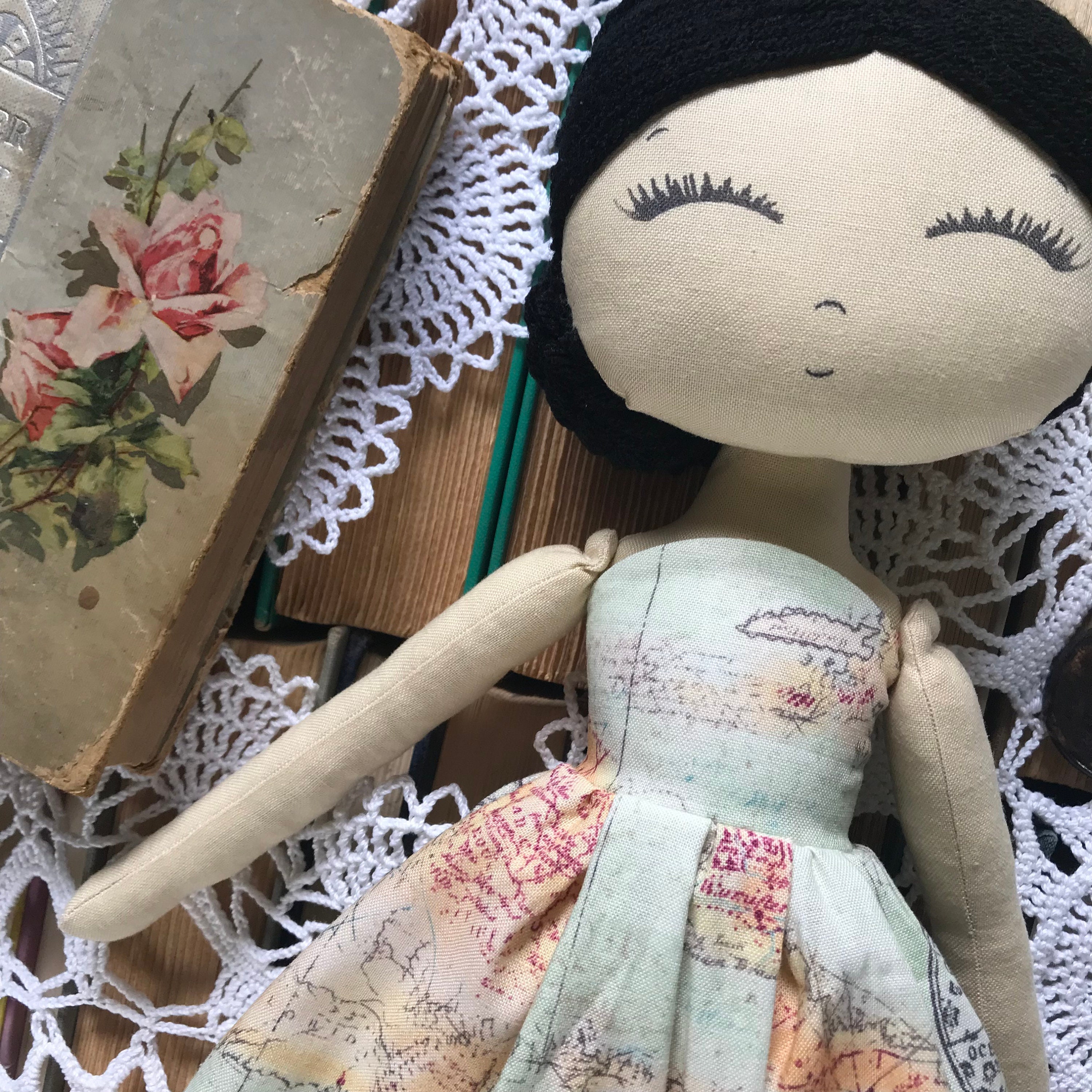 JULIETTE Handmade Fabric Doll Gingermelon Sparkle Starlet Girl Keepsake ...