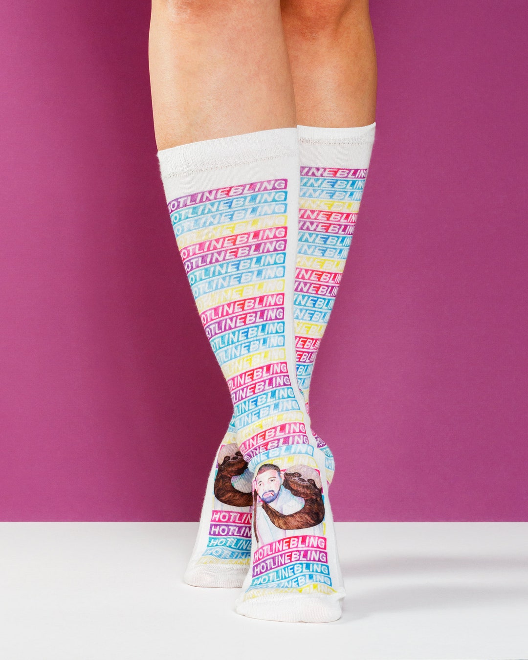 Socks Unisex: Drake & Norm the Sloth Original Artwork Watercolour - Etsy