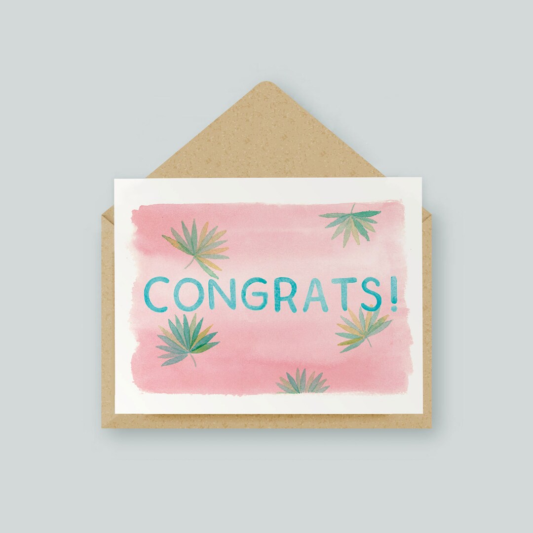 Congrats Cactus Card | Original Artwork | Watercolour - Etsy