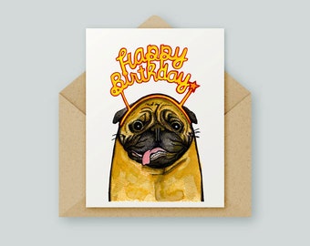 Pug Card | Etsy