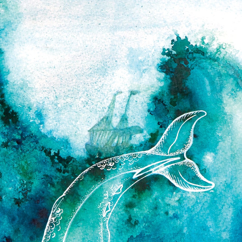 Moby Dick Print | Whale Art | Art Print | Fine Art - Etsy