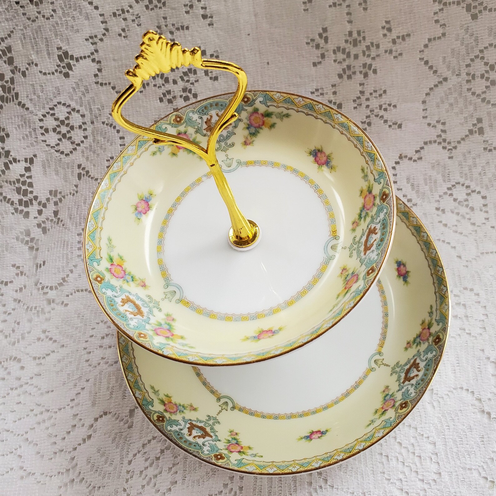 Vintage Meito China Two Tier Bowl Stand MEI 762 Pattern | Etsy