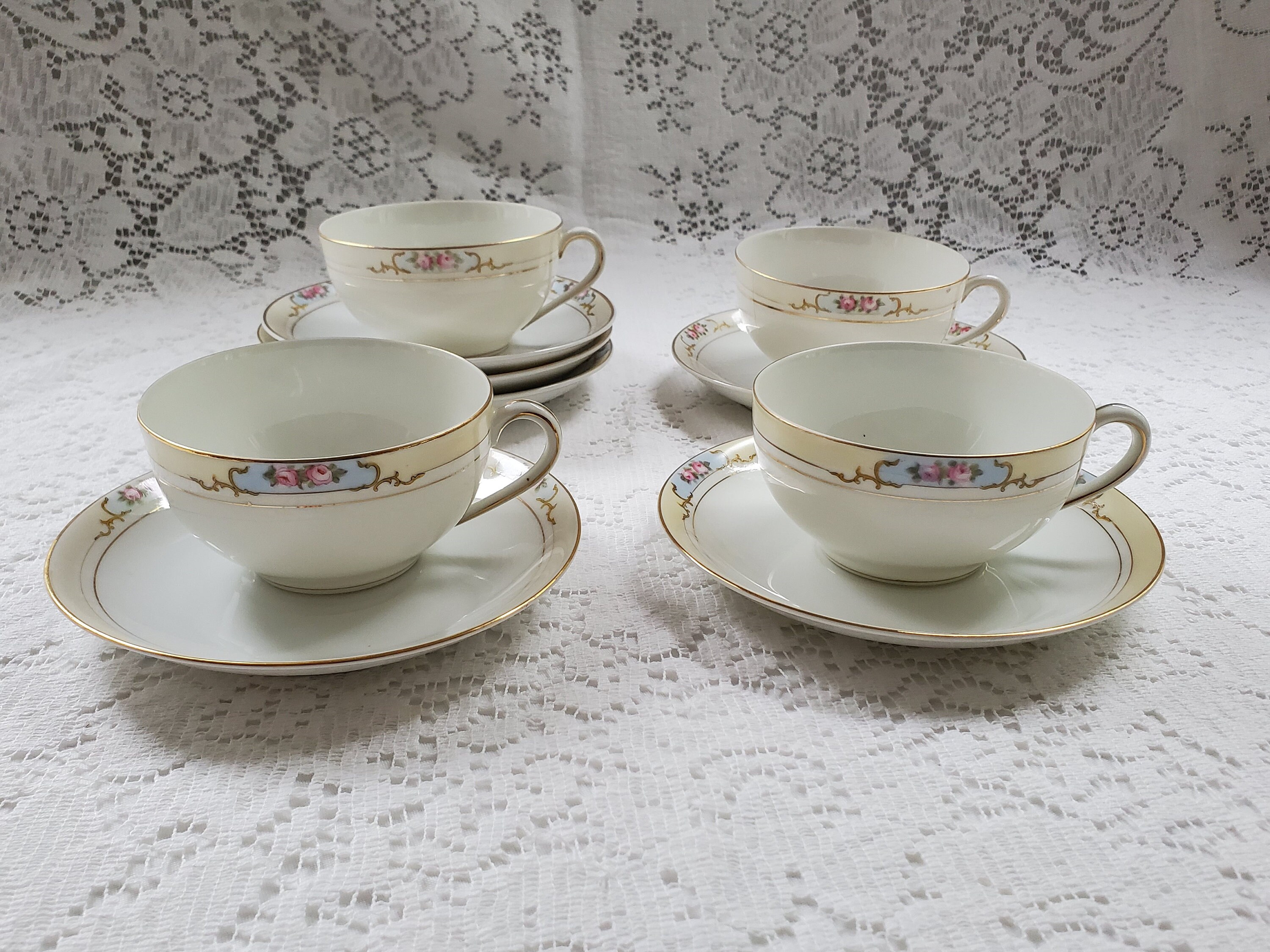 Noritake The Celtic Antique Vintage China Four Cups and | Etsy