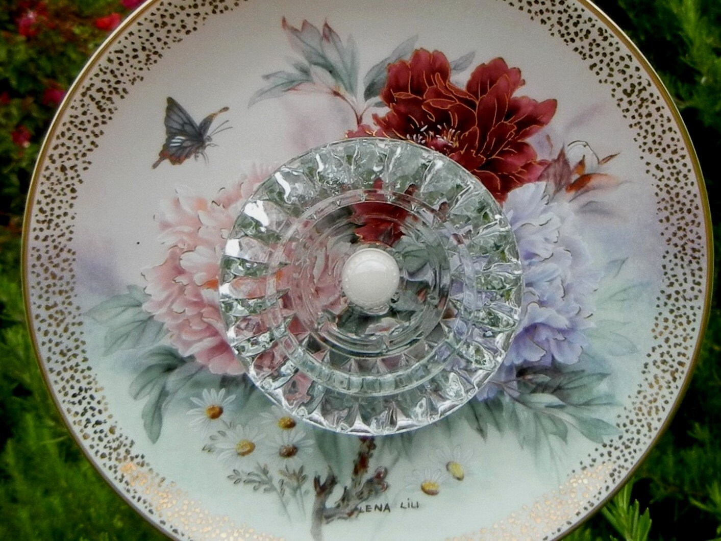 Plate Flower, Sun Catcher, Vintage Collector Plate, Garden Décor ...