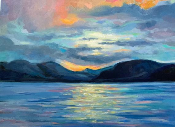 Summer Original Lake Landscape Oil Painting by Richard Ehler - Etsy