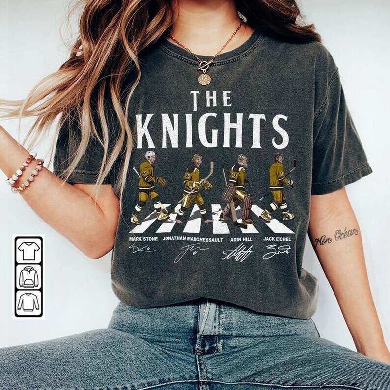 Knights Walking Abbey Road Signatures Ice Hockey Shirt, Mark Stone ...