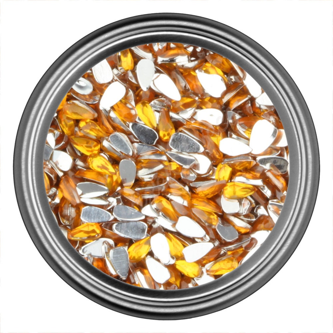 Yellow Tear Drop Rhinestone Gems Flat Back Face Art Nail Art - Etsy