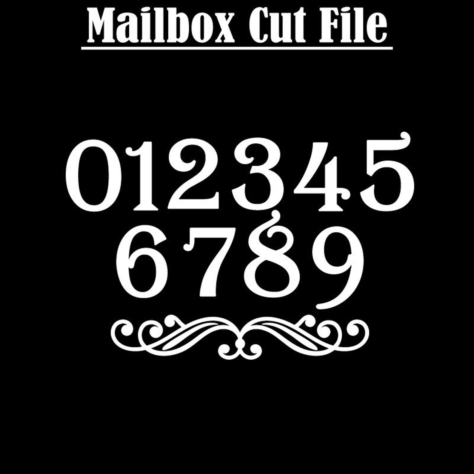 Mailbox Numbers Flourish and Number Cut Files for Standard - Etsy