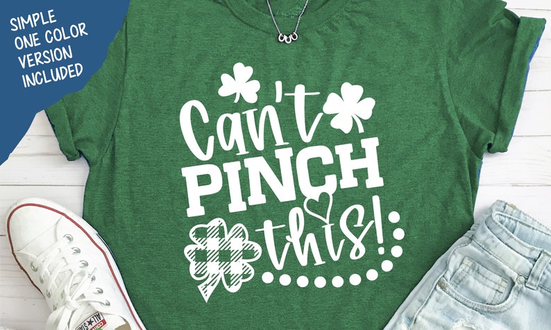 St Patricks Svg Can't Pinch This Clover St Patricks Day | Etsy