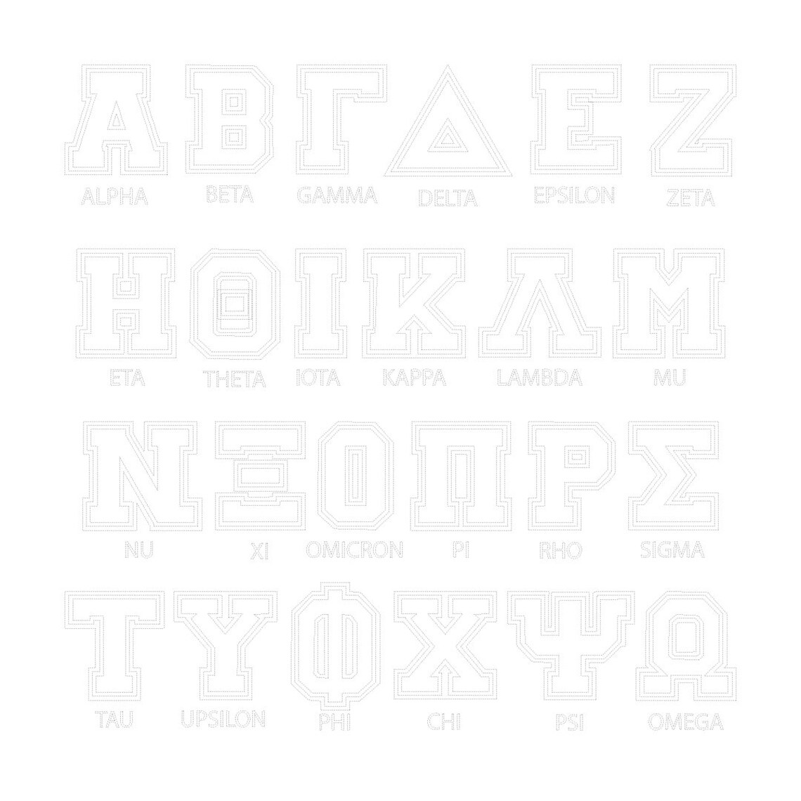 GREEK Letters Cut Files - Entire Alphabet - Letters - Svg - Vector Art ...