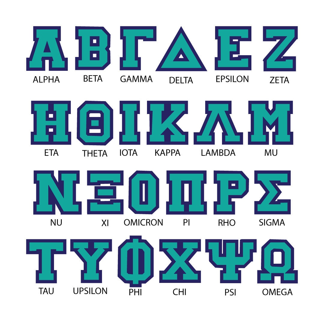 Greek Alphabet Cut Files: Collegiate SVG Vector Art (digital Download ...