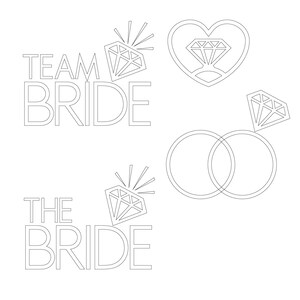Team Bride, the Bride + Wedding Rings - SVG - EPS - DXF & Png Files for ...