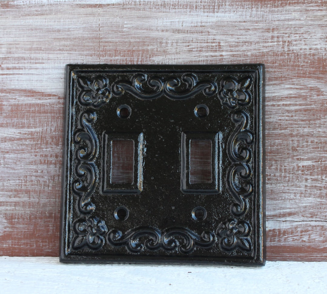 Black Light Switch Cover, Light Switch Plate, Double Switchplate Cover ...