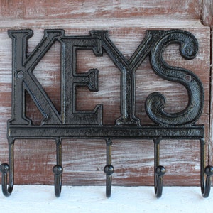 Black Wall Mount Key Holder, Key Rack, Key Hook, Decorative Wall Hook ...