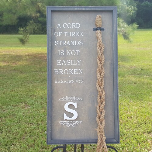 A Cord of Three Strands Wedding Sign Ceremony Sign A Cord of | Etsy