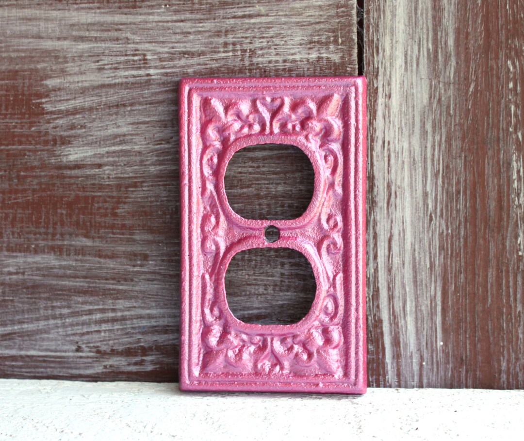 Pink Outlet Cover, Wall Plug Cover, Electrical Plate Cover, Cast Iron ...