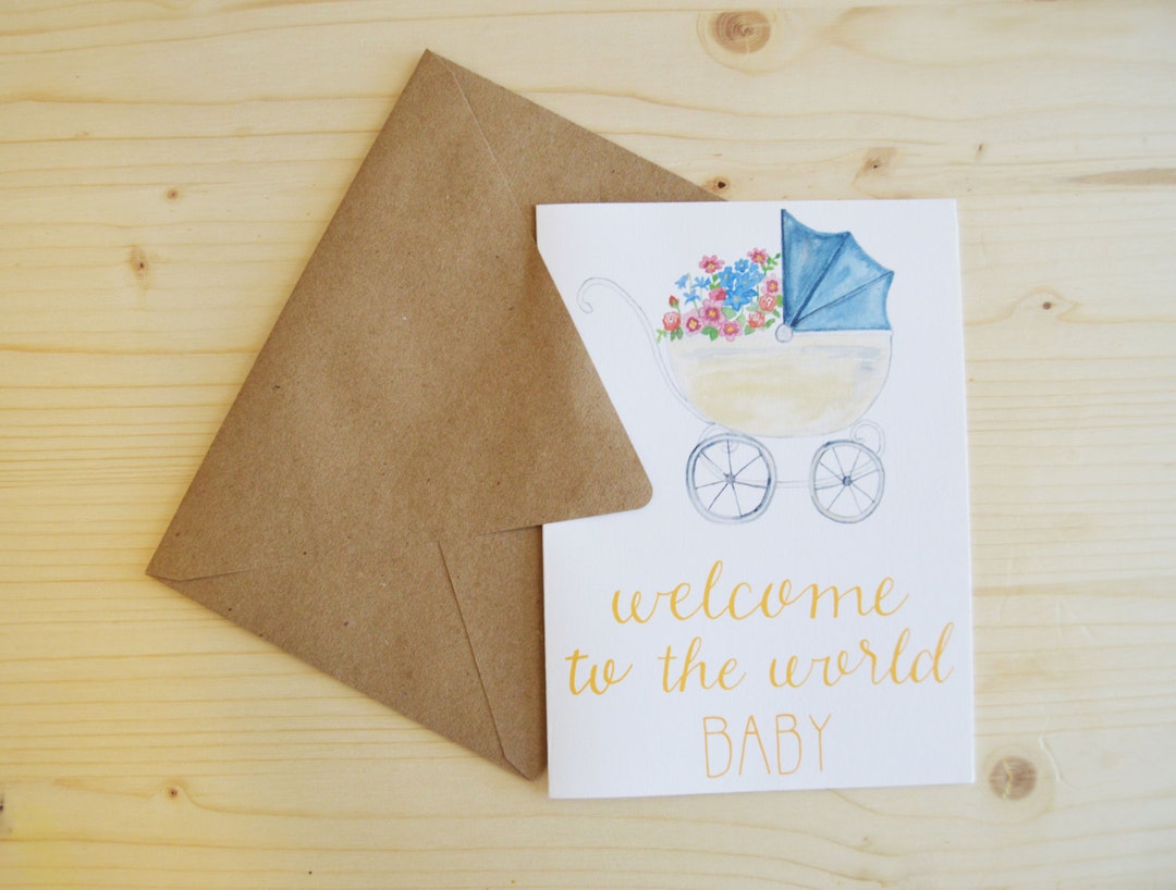 Baby Card- New Baby Card- Welcome Baby Card- Congratulations Card- Baby ...