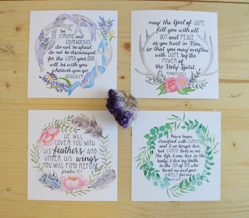 Boho Scripture Cards Boho Inspired Bible Verse Card Set - Etsy
