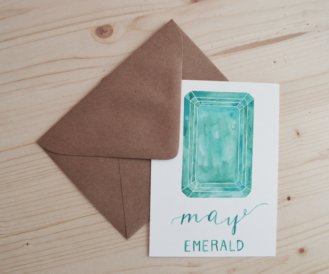 May Birthday Card - May Birthstone Card - Birthday Card - Emerald ...