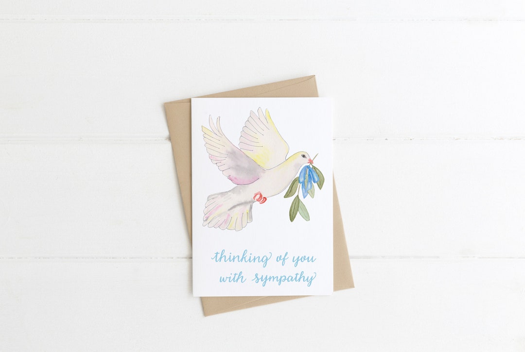 Sympathy Card- With Sympathy Card- Dove Sympathy Card- Thinking of You ...