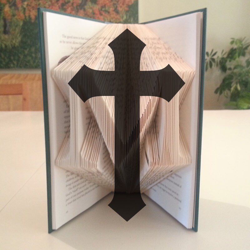 Folded Book Art: Cross by Diymarta - Etsy
