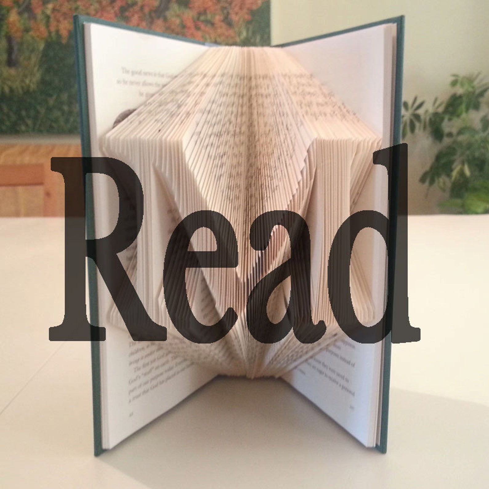 Book Folding Template: read by Diymarta - Etsy