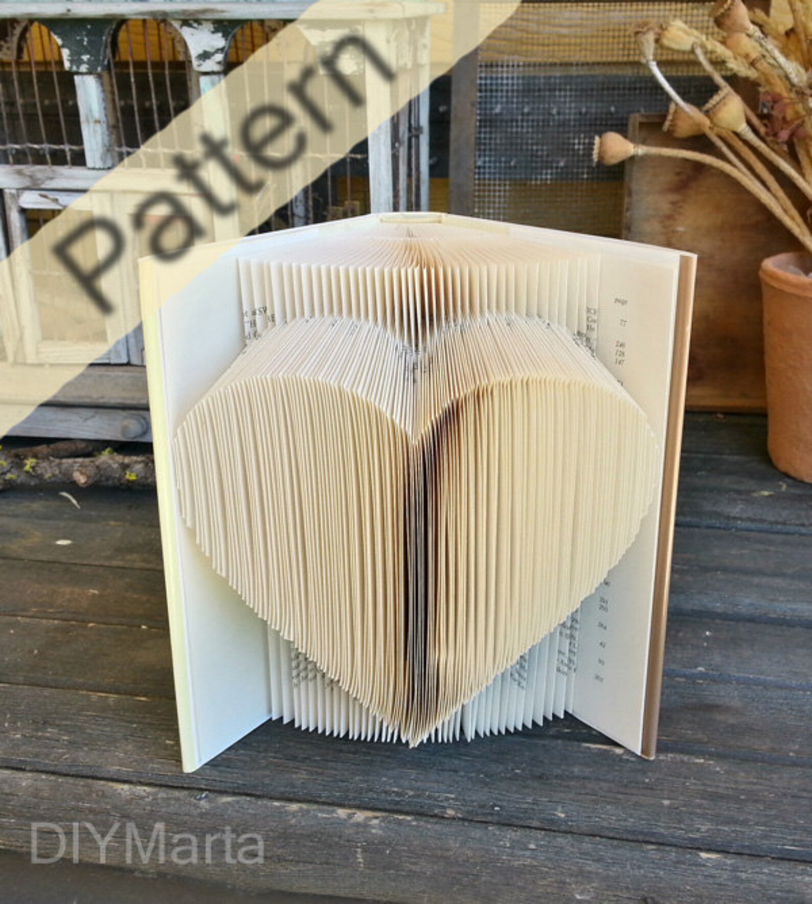 Folded Heart Pattern: 1 Pattern 3 Ways by Diymarta - Etsy