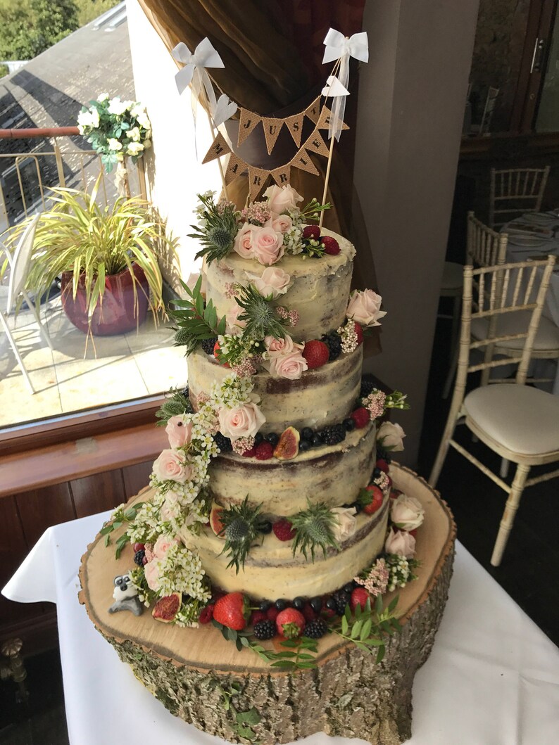 Just Married Wedding Cake Topper Mini Cake Bunting With - Etsy