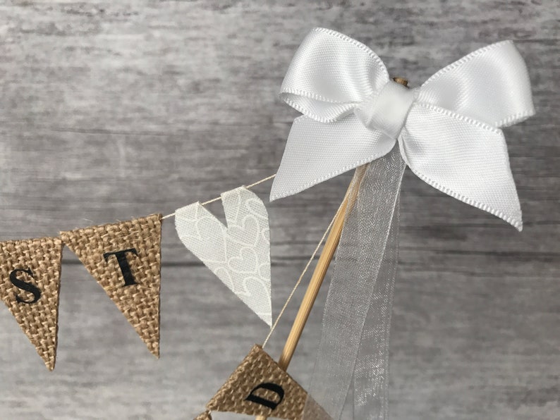 Just Married Wedding Cake Topper Mini Cake Bunting With - Etsy