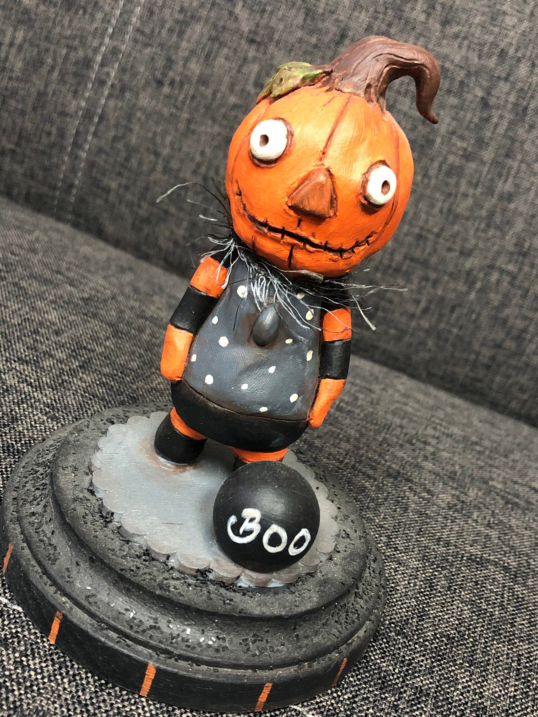 Pumpkinhead Original Art Doll, OOAK Halloween Folk Art Doll - Etsy