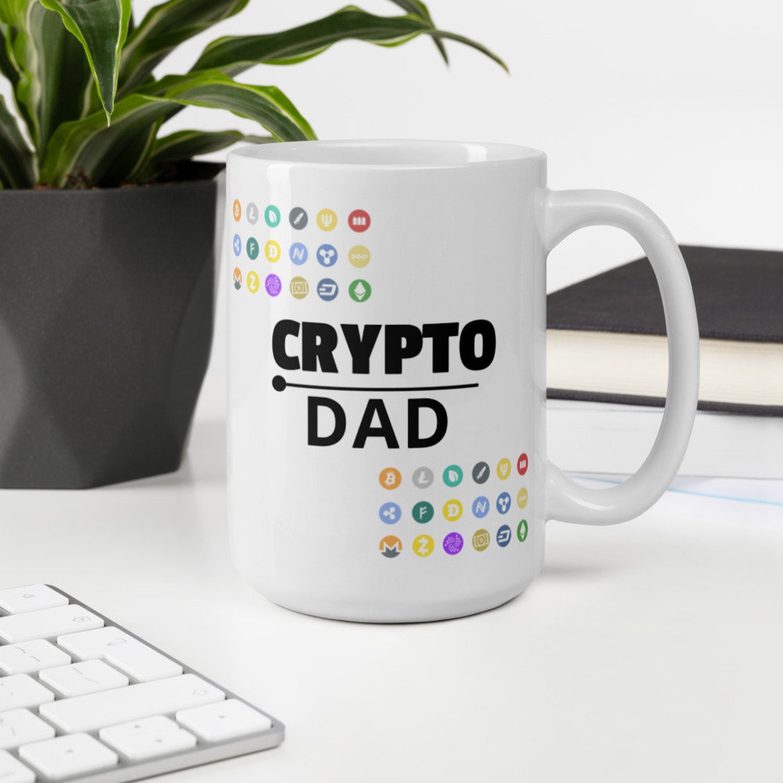 Crypto Dad 15 Oz Father's Day Cryptocurrency Gift Bitcoin Altcoins Mug ...