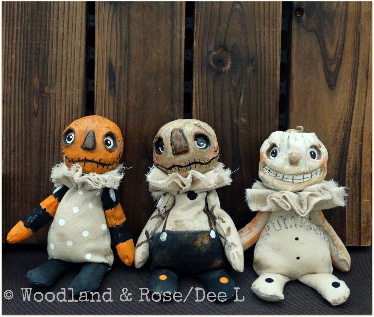 Pumpkinhead Ghoulies Art Doll Original Mixed Media Halloween Soft ...