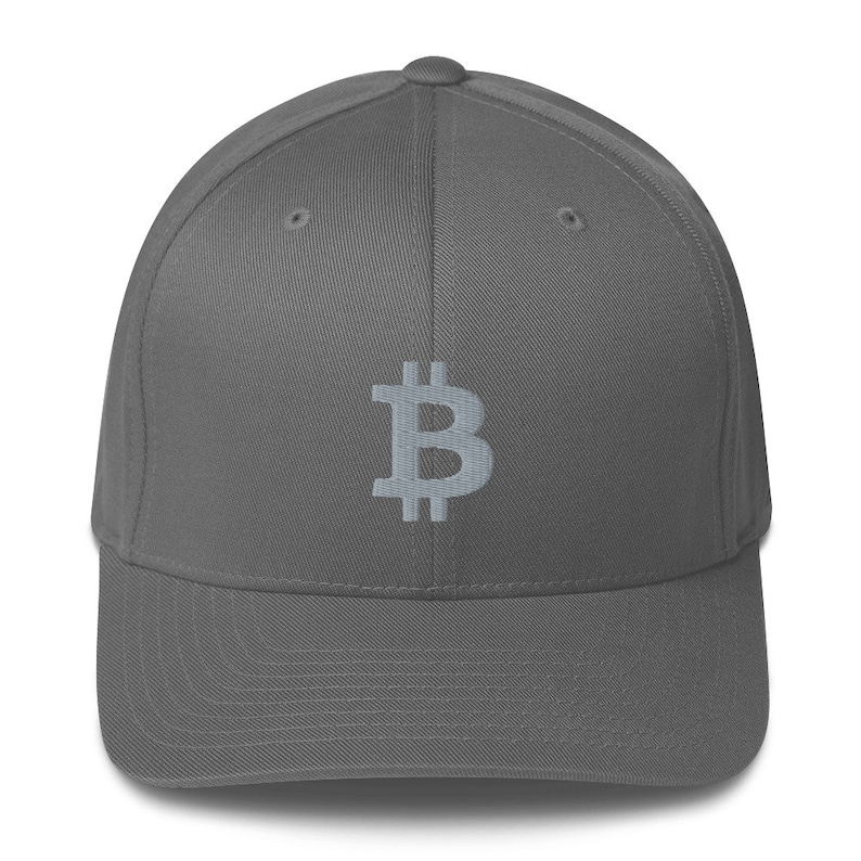 Bitcoin Logo Monochrome Minimalist Modern Style Flex Fit Cryptocurrency ...