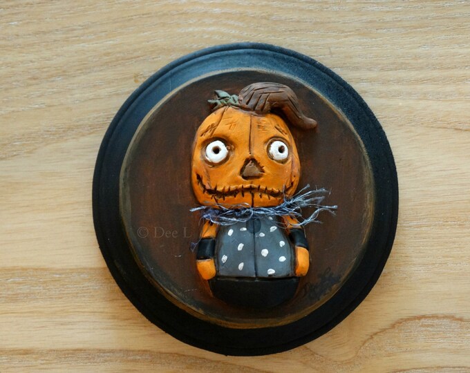 Pumpkinhead - Original Halloween Folk Art Clay Sculpture - Etsy
