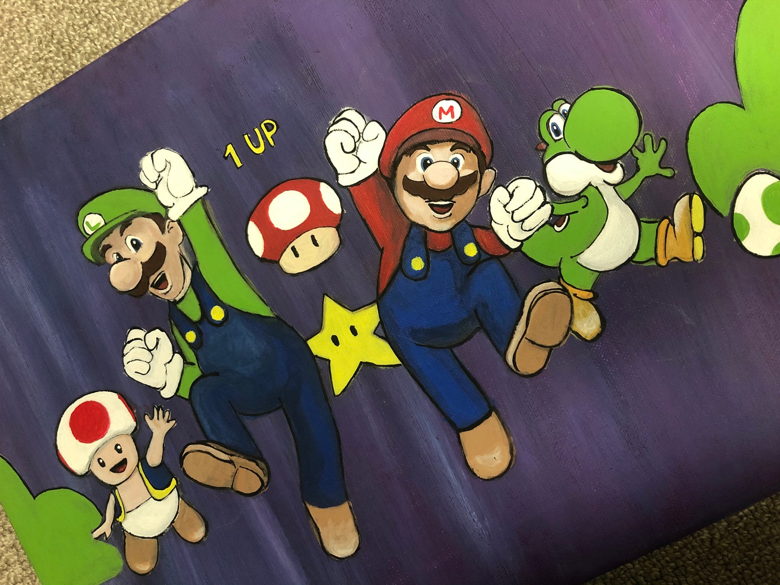 Mario and Friends Painting - Video Game Art - Etsy