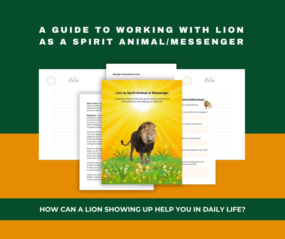 Spirit Animal Lion Totem Animal Guide Meaning of Lion Printable - Etsy